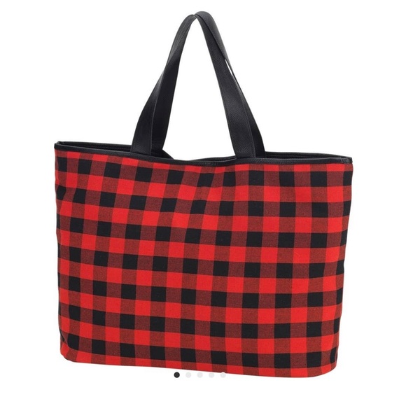 Bags | Buffalo Plaid Tote | Poshmark